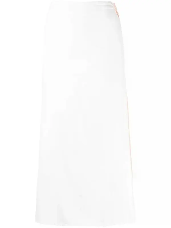 Yohji Yamamoto 2000s Logo-tape Midi Skirt - White