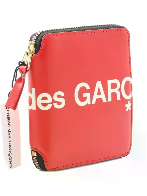 Comme Des Garçons Logo-print Zipper Bi-fold Wallet - Red
