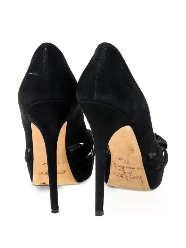 JIMMY CHOO 125mm Taja Bow-detail Platform Sandals - Black