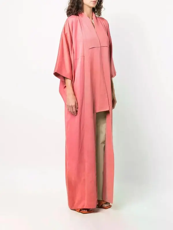 A.N.G.E.L.O. VINTAGE CULT 1970s Floral-embroidered Kaftan Coat - Pink