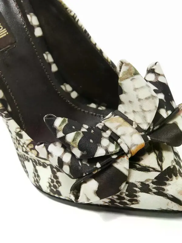 Roberto Cavalli Bow-detail Pattern Pumps