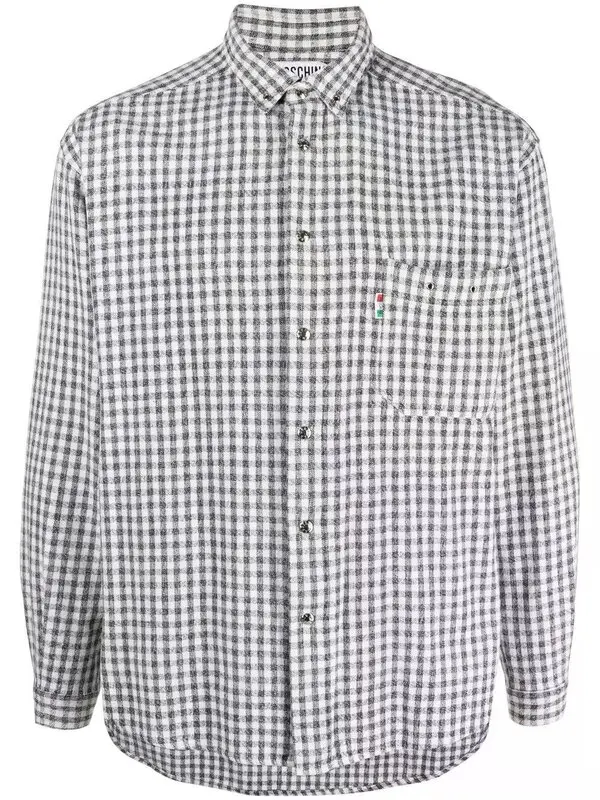 Moschino 1990s Checkered Press-stud Shirt