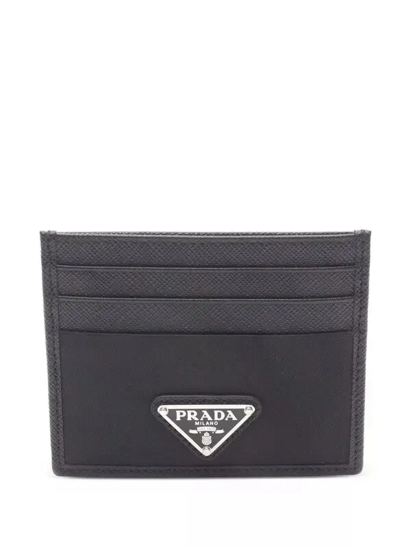 Prada 2013-2025 Saffiano And Tessuto Card Holder - Black