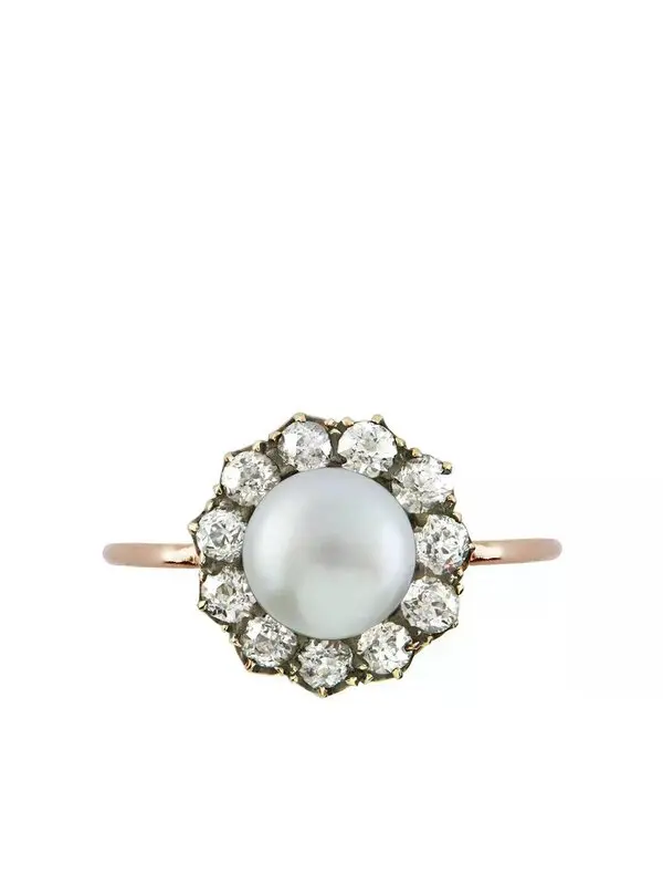 PRAGNELL 18kt Yellow Victorian Pearl And Diamond Ring - Gold