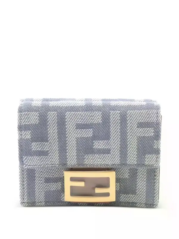Fendi 2010-2025 Zucca Canvas Trifold Wallet Small Wallets - Grey