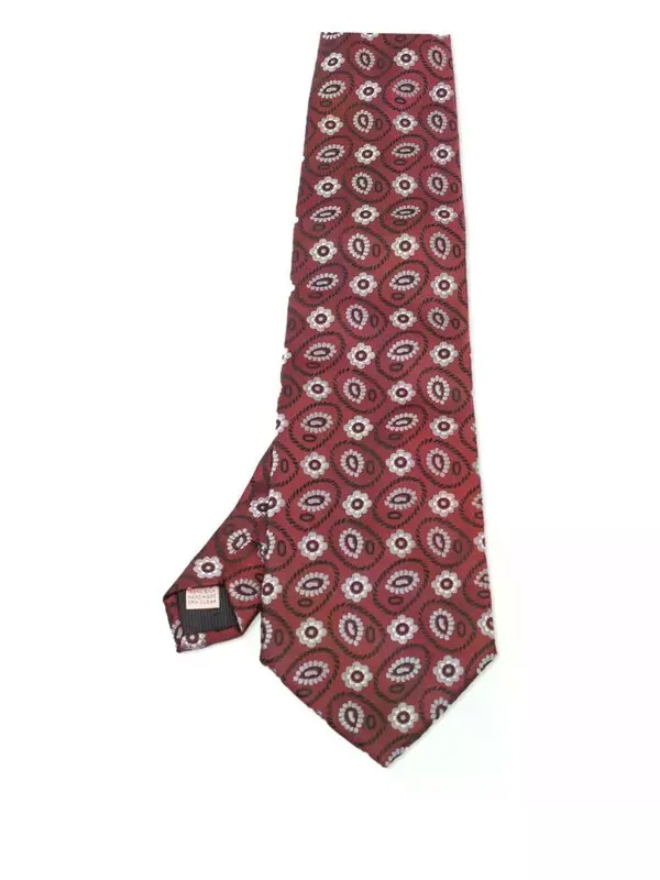 Brioni Floral Paisley Neck Tie - Red