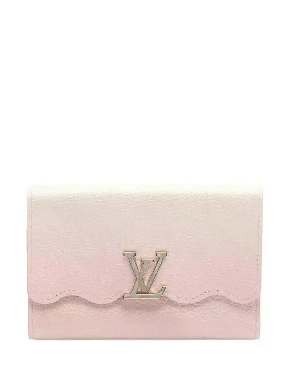 LOUIS VUITTON 2021-2025 Grained Calfskin The Pool Capucines Compact Wallet Small Wallets - Pink