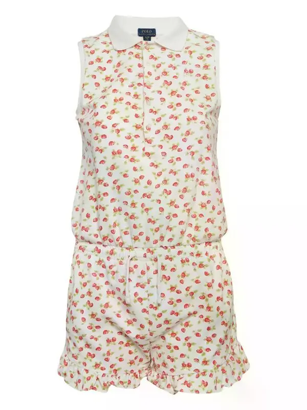 Polo Ralph Lauren Strawberry-print Playsuit - Neutrals