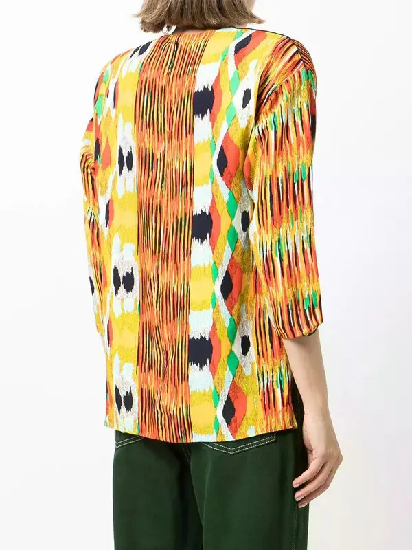 Celine 2000s Abstract Print Blouse