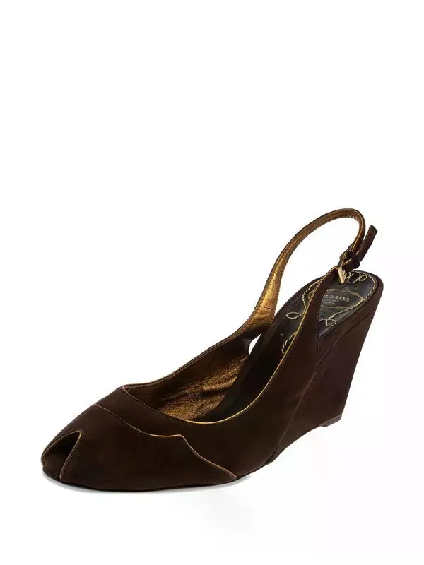 Prada Velvet-finish Wedge Sandals