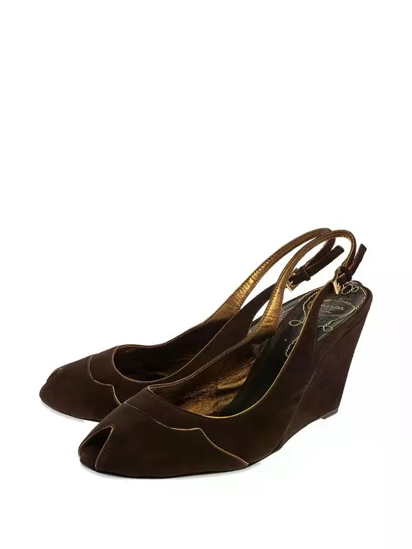 Prada Velvet-finish Wedge Sandals