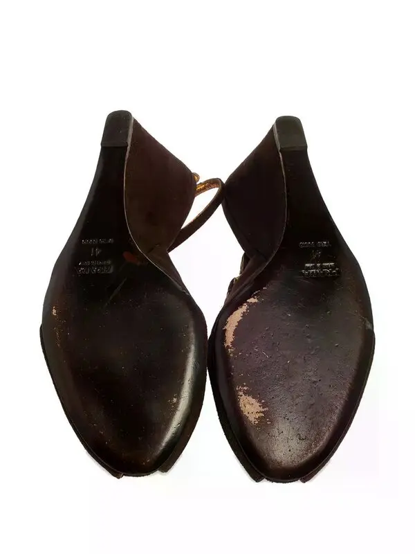 Prada Velvet-finish Wedge Sandals