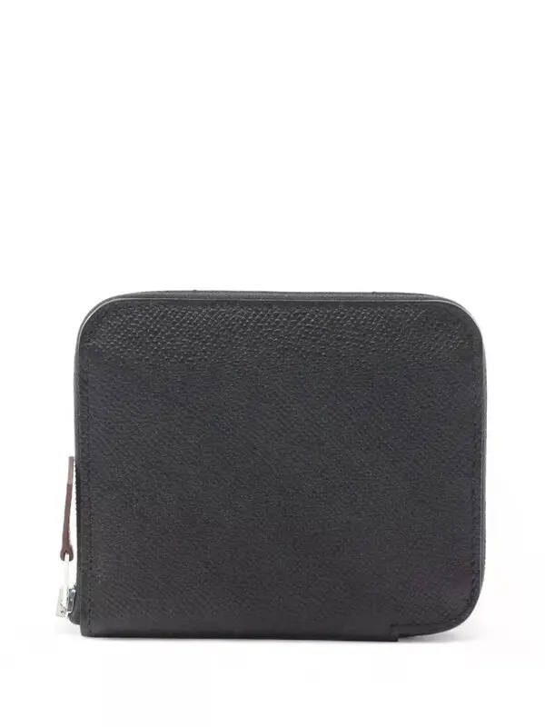 Hermès 2024 Epsom Silk Azap Zip Compact Wallet Small Wallets - Black