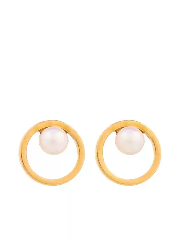 SUSAN CAPLAN 1980s Faux Pearl-embellished Earrings - Gold