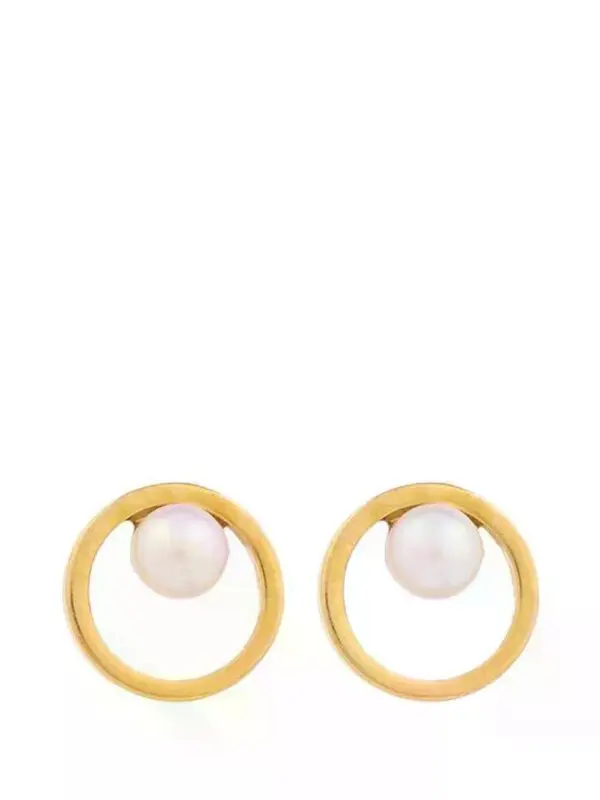 SUSAN CAPLAN 1980s Faux Pearl-embellished Earrings - Gold