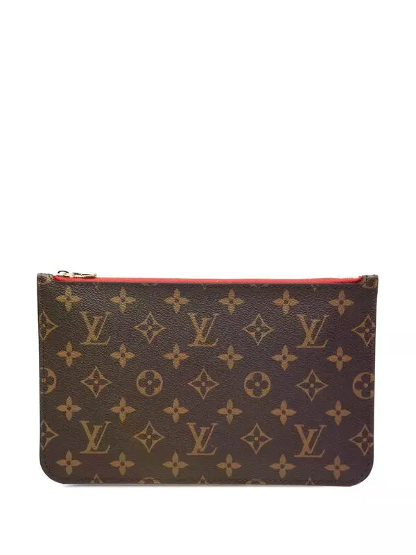 LOUIS VUITTON 1990-2020 Monogram Neverfull Pouch - Brown
