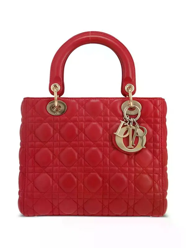 Dior Lady Two-way Handbag - Red