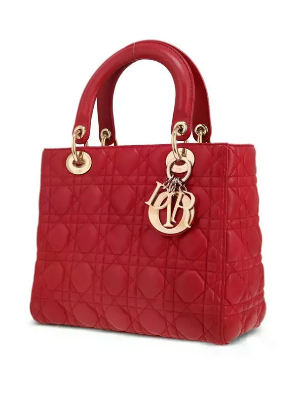 Dior Lady Two-way Handbag - Red