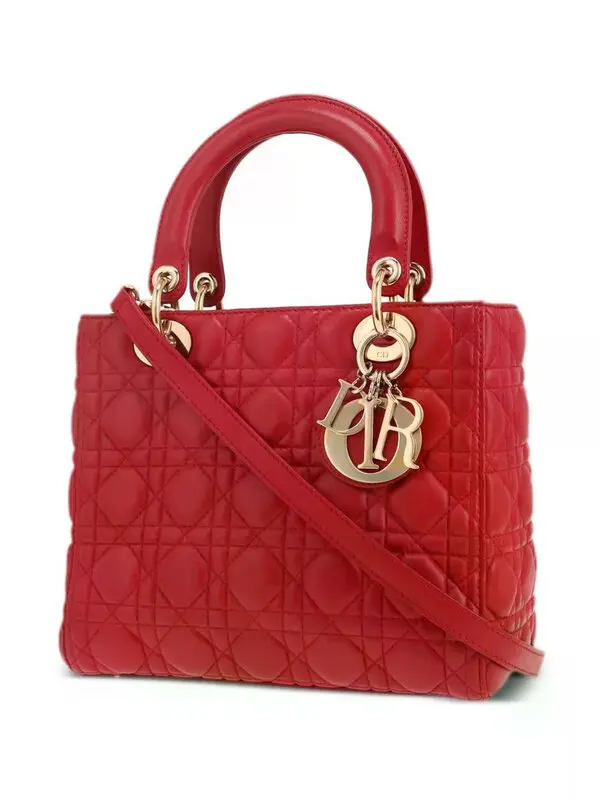 Dior Lady Two-way Handbag - Red