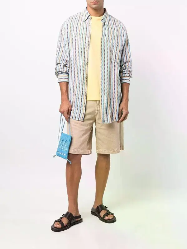 Missoni 1990s Striped Chevron-print Shirt