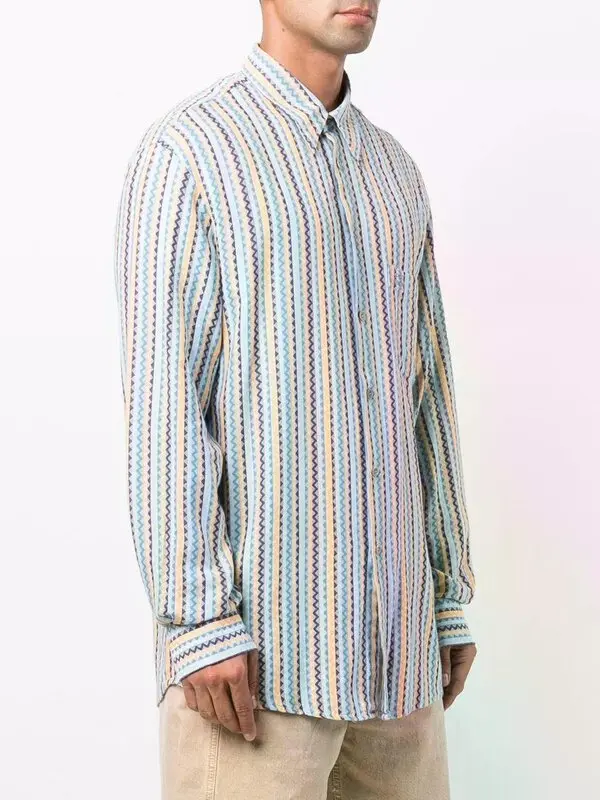 Missoni 1990s Striped Chevron-print Shirt