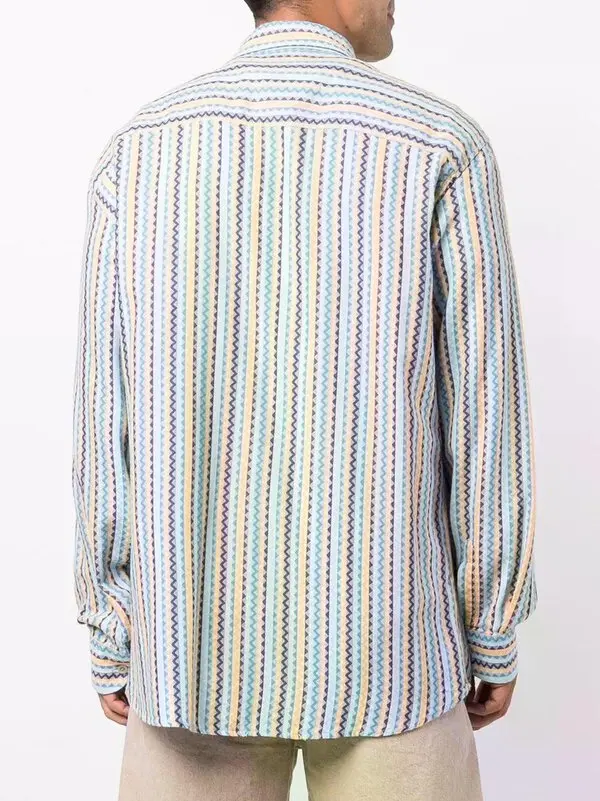 Missoni 1990s Striped Chevron-print Shirt