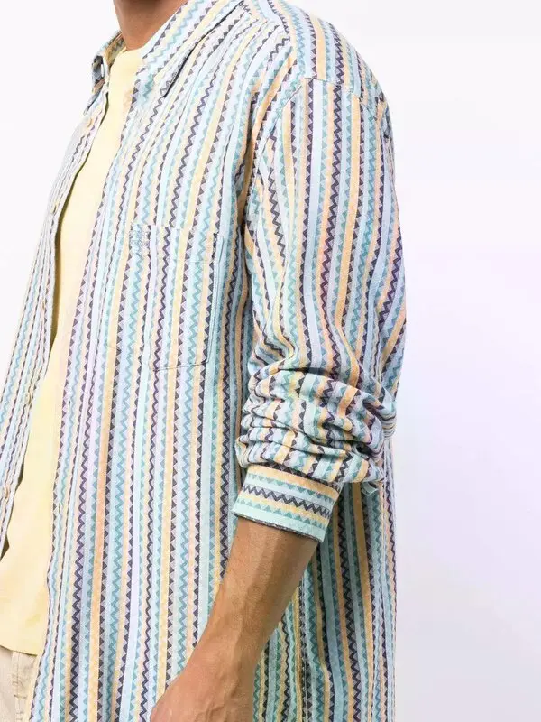 Missoni 1990s Striped Chevron-print Shirt