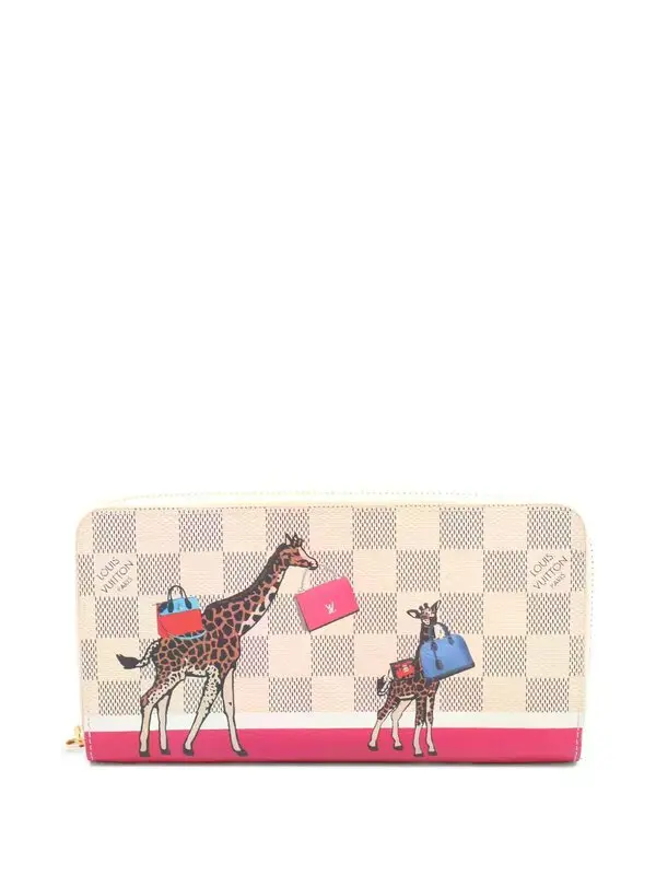LOUIS VUITTON 2017 Damier Azur Giraffe Zip Wallet - White