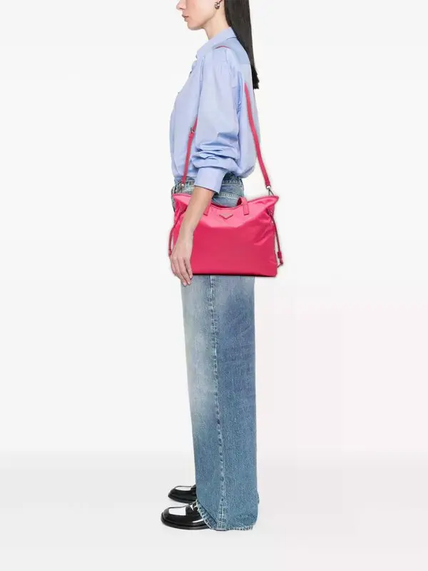 Prada Saffiano Trimmed Tessuto Convertible Tote Satchel