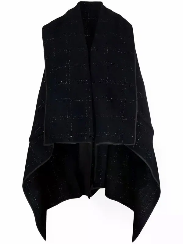 Comme Des Garçons 1990s Tartan-knit Cape Coat
