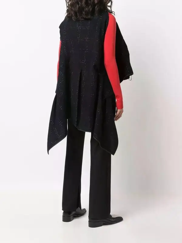 Comme Des Garçons 1990s Tartan-knit Cape Coat