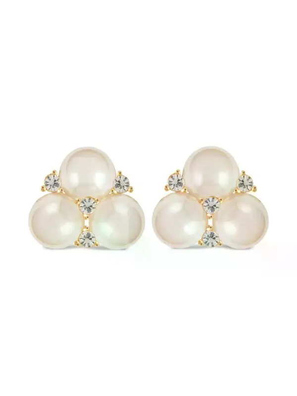 Dior 1980s Pearl And Crystal Clip-on Earrings - Neutrals
