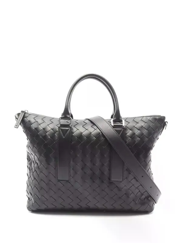 Bottega Veneta Intrecciato Leather Briefcase - Black