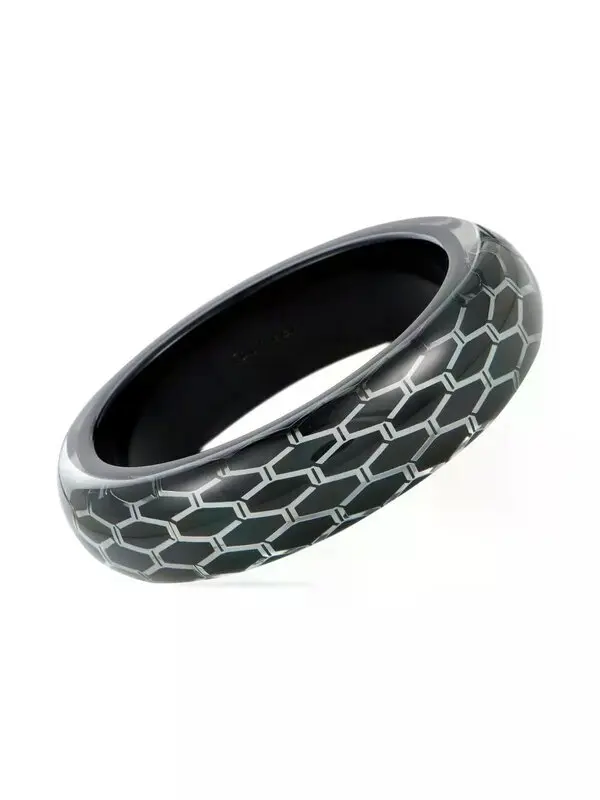 Calvin Klein Geometric-pattern Bangle Bracelet - Black