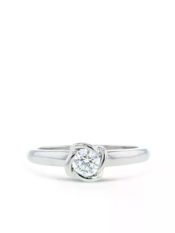FRED Platinum Fleur Céleste Solitaire Diamond Ring - Silver