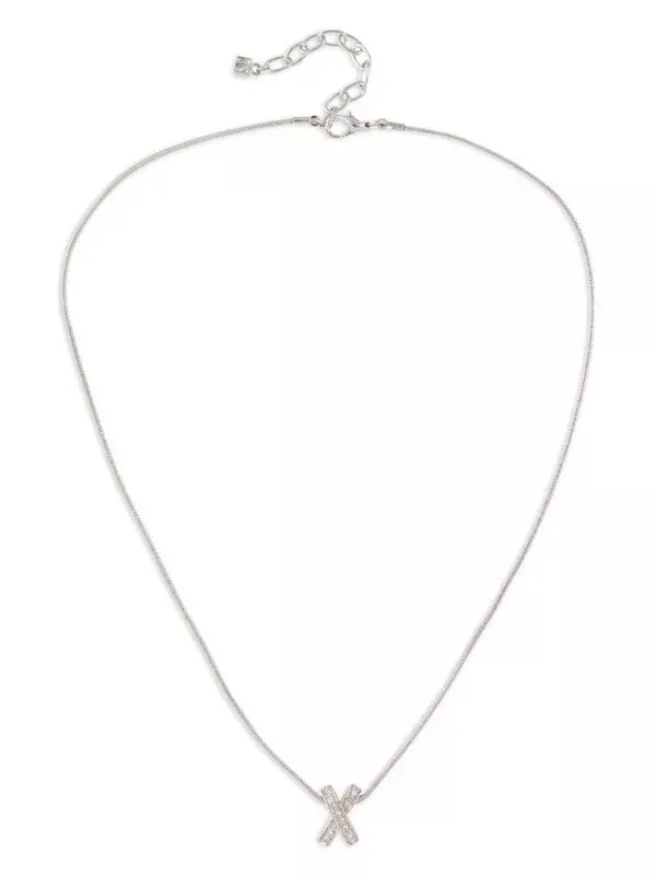 Nina Ricci 1990s Rhodium-plated Crystal Necklace - Silver