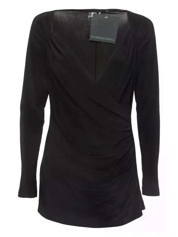 Norma Kamali Draped V-neck Top