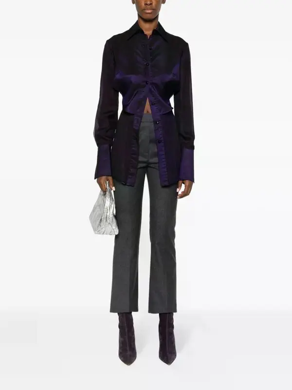 John Galliano 1990s Straight-leg Wool Trousers - Grey
