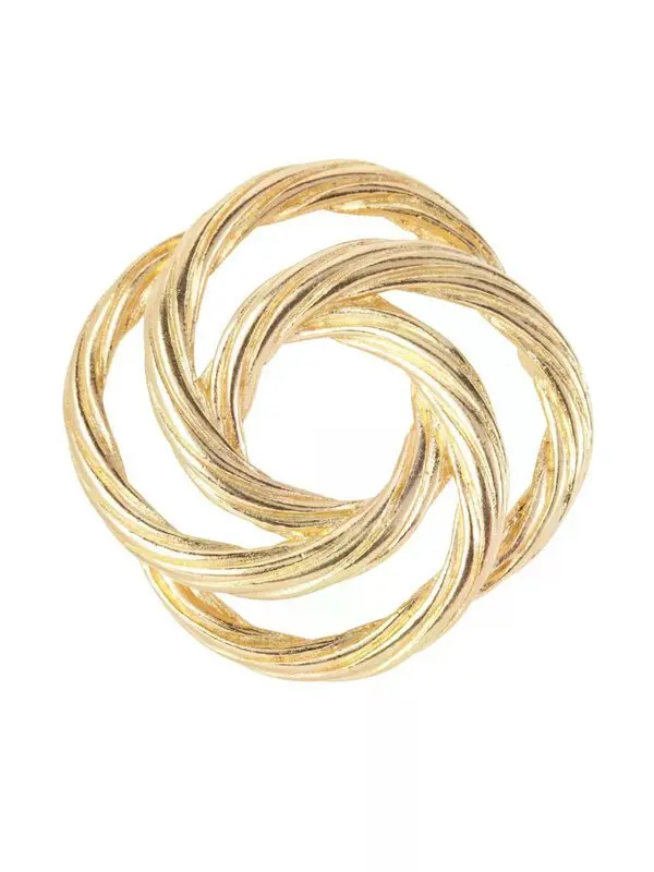 SUSAN CAPLAN 1980s Monet Textured Brooch - Gold