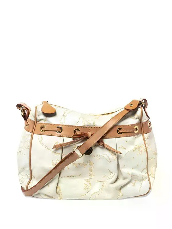 ALVIERO MARTINI 1° CLASSE Geo Print Canvas Satchel - White