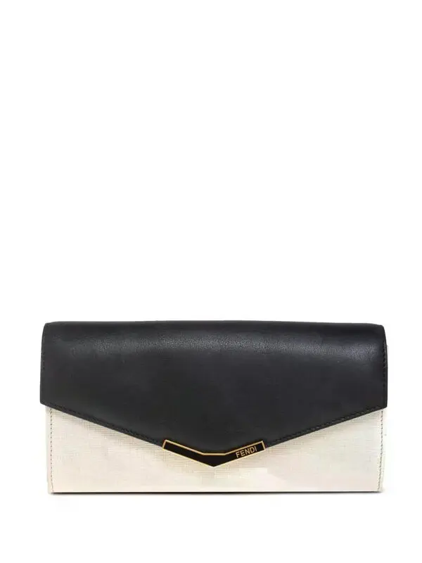 Fendi Envelope Leather Wallet - White