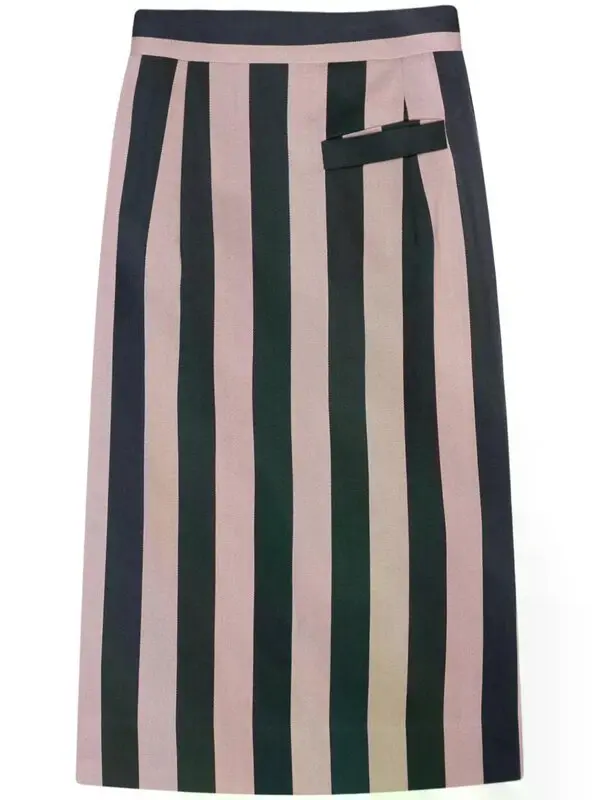 VIVIENNE WESTWOOD Striped Wool-cotton Blend Skirt - Blue