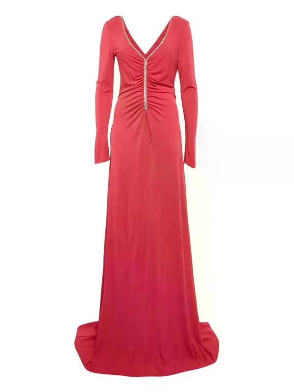 Emilio Pucci Ruched Long-sleeve Gown