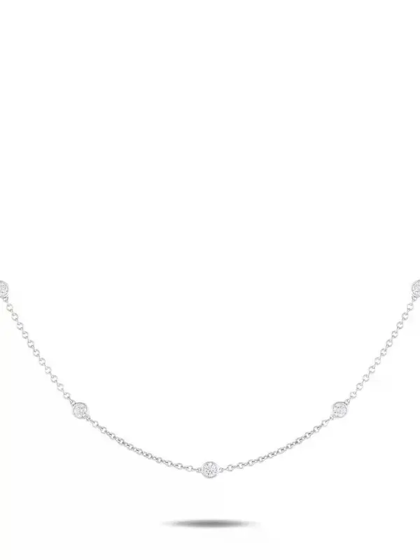 LB EXCLUSIVE 18k White Gold Diamond Station Necklace - Silver