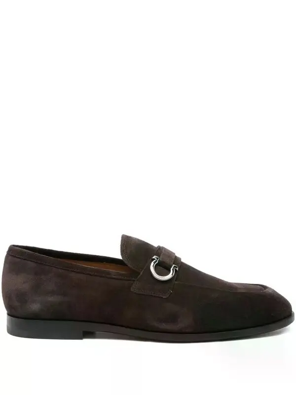 FERRAGAMO Florio Suede Loafers - Brown