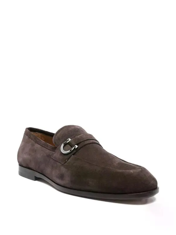 FERRAGAMO Florio Suede Loafers - Brown