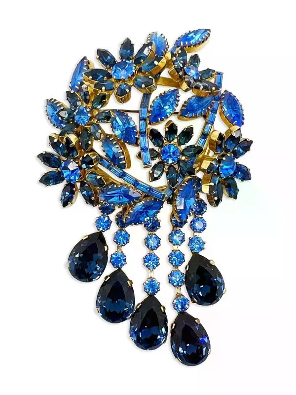 JENNIFER GIBSON JEWELLERY 1950s Fischland Schmuck Crystal Brooch - Gold