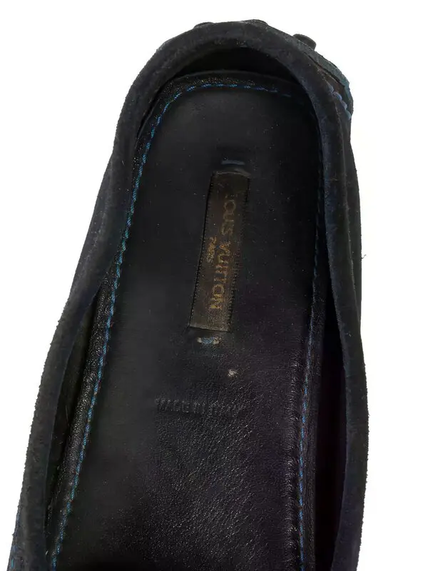 LOUIS VUITTON Logo Suede Loafers