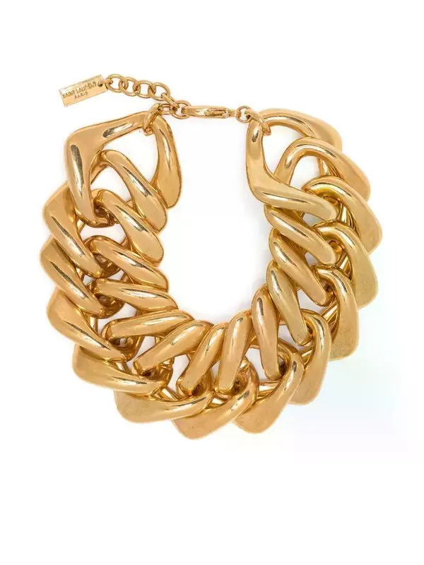 Saint Laurent Curb-chain Chunky Bracelet - Gold