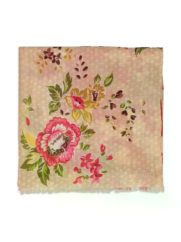 Kenzo Floral-print Scarf - Pink